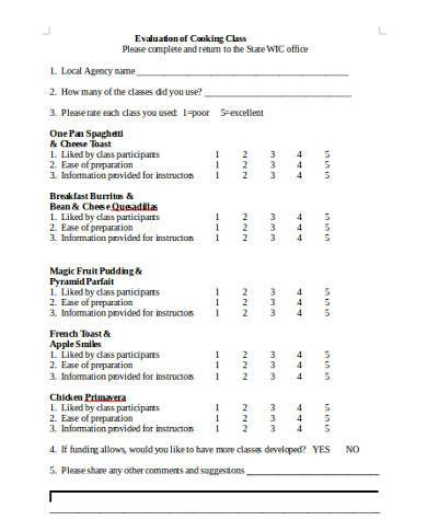 FREE 9+ Sample Class Evaluation Forms in PDF | MS Word | Excel