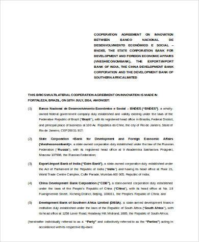 FREE 8+ Sample Cooperation Agreement Forms in PDF | MS Word