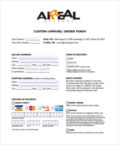 FREE 8+ Sample Custom Order Forms in PDF | MS Word