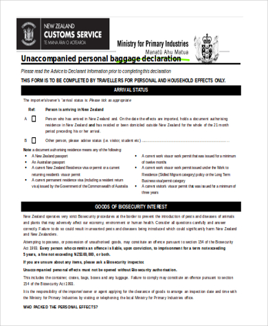 FREE 13+ Custom Declaration Form Samples, PDF, MS Word, Google Docs, Excel