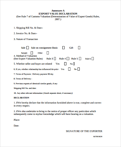 FREE 13+ Custom Declaration Form Samples, PDF, MS Word, Google Docs, Excel