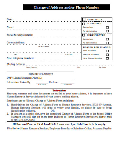 FREE 7+ Sample DMV Address Change Forms in PDF | MS Word