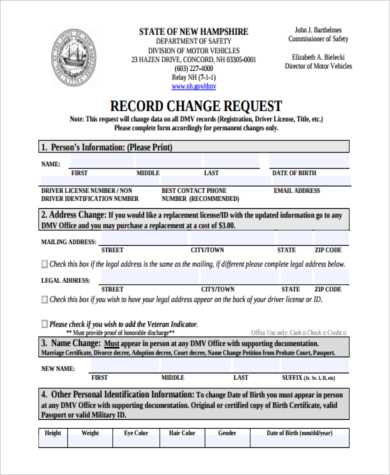 FREE 7+ Sample DMV Address Change Forms in PDF | MS Word