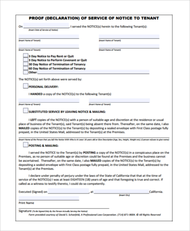 FREE 9+ Sample Proof of Service Forms in PDF | MS Word