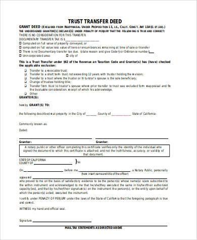 FREE 8+ Deed Transfer Form Samples in PDF | MS Word