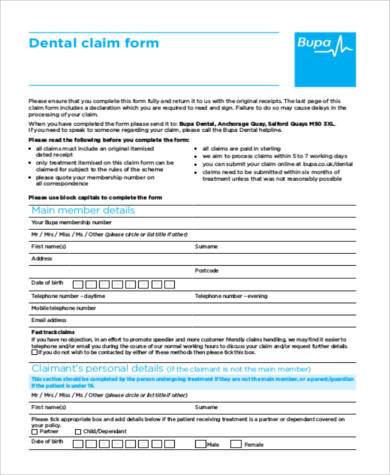 FREE 9+ Sample Claim Forms in PDF | MS Word