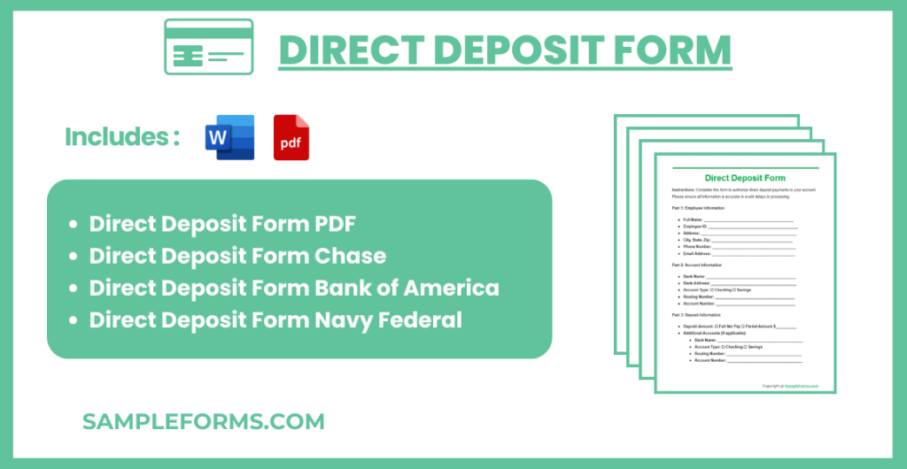 FREE 13+ Direct Deposit Form Samples, PDF, MS Word, Google Docs