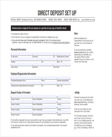 FREE 13+ Direct Deposit Form Samples, PDF, MS Word, Google Docs