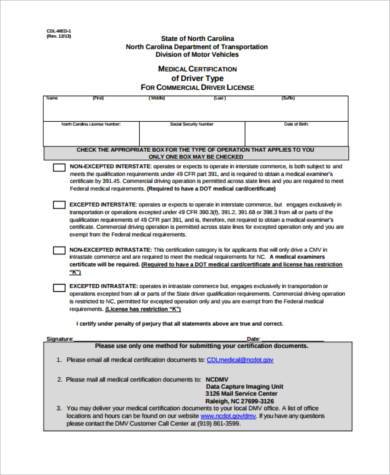 Free 17+ Dot Physical Form Samples, PDF, MS Word, Google Docs