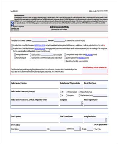 Free 17+ Dot Physical Form Samples, PDF, MS Word, Google Docs