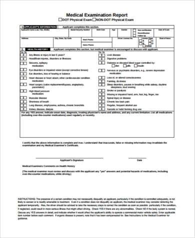 Free 17+ Dot Physical Form Samples, PDF, MS Word, Google Docs