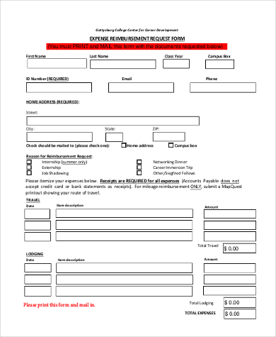 FREE 14+ Sample Reimbursement Request Forms in PDF | MS Word | Excel