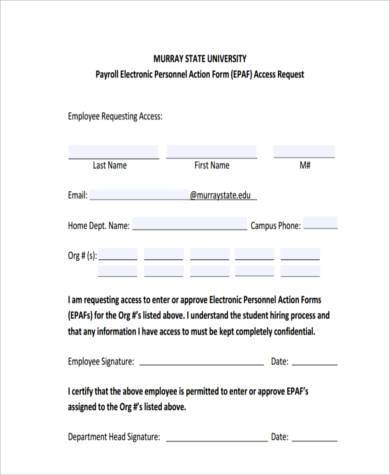 FREE 8+ Sample Payroll Action Forms in PDF | MS Word