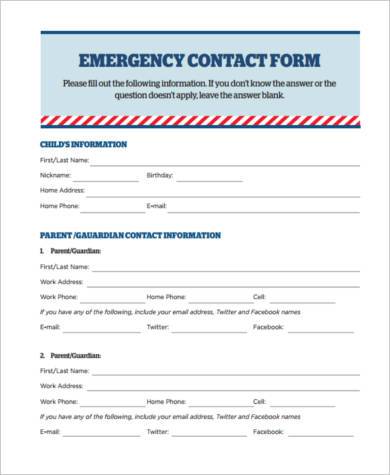 FREE 10+ Sample Contact Forms in PDF | MS Word | Excel