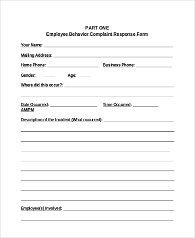 FREE 13+ Employee Complaint Form Samples, PDF, MS Word, Google Docs