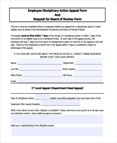 FREE 11+ Employee Disciplinary Action Form Samples, PDF, MS Word ...