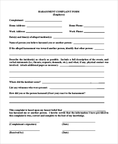 FREE 13+ Employee Complaint Form Samples, PDF, MS Word, Google Docs