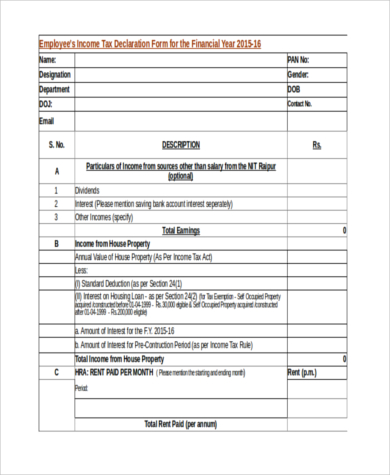 FREE 8+ Sample Employee Tax Forms in PDF | MS Word