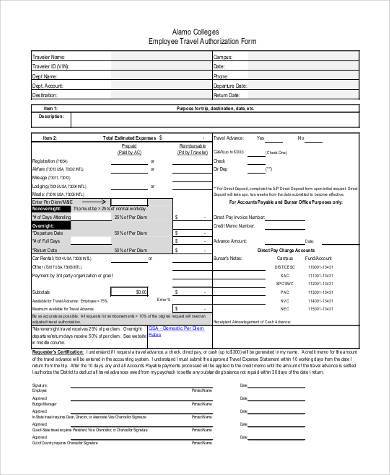 FREE 9+ Sample Travel Authorization Forms in MS Word | PDF | Excel