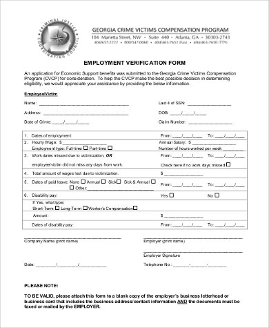 FREE 9+ Sample Employee Verification Forms in MS Word | PDF | Excel