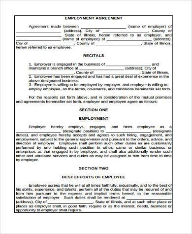 FREE 9+ Sample Employment Agreement Forms in PDF | MS Word