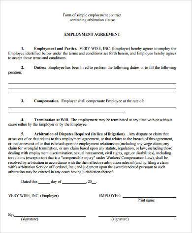 FREE 9+ Sample Employment Agreement Forms in PDF | MS Word