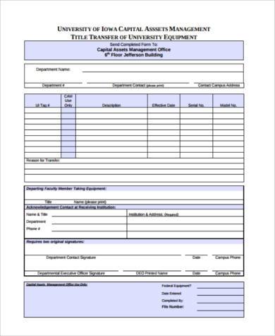 FREE 9+ Sample Title Transfer Forms in PDF | Word