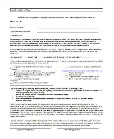 FREE 13+ Fee Waiver Form Samples, PDF, MS Word, Google Docs, Excel