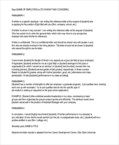 FREE 7+ Sample Reference Letters in MS Word | PDF