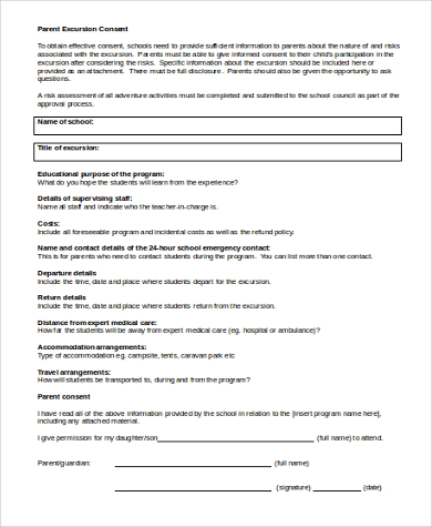 FREE 14+ Parent Consent Form Samples, PDF, MS Word, Google Docs, Excel