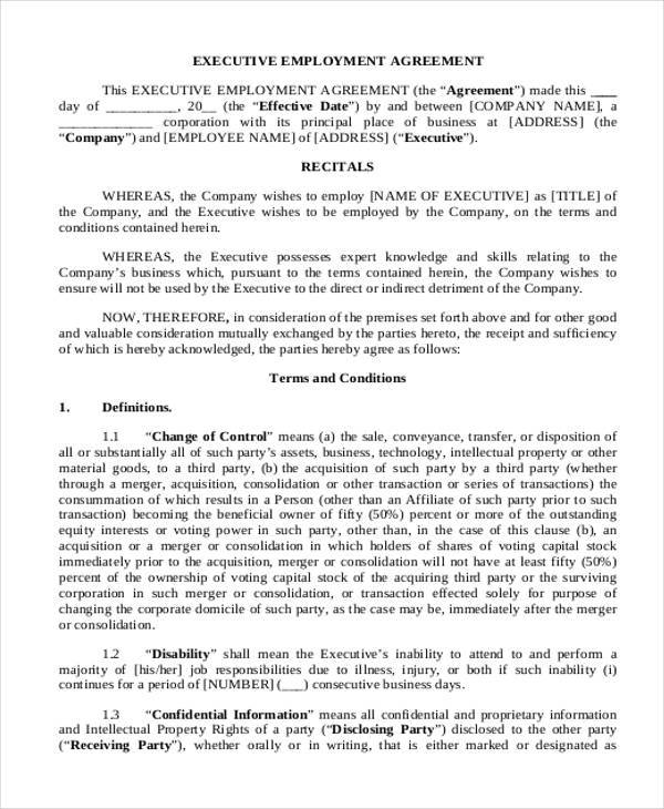 FREE 10+ Employment Agreement Samples in PDF | MS Word