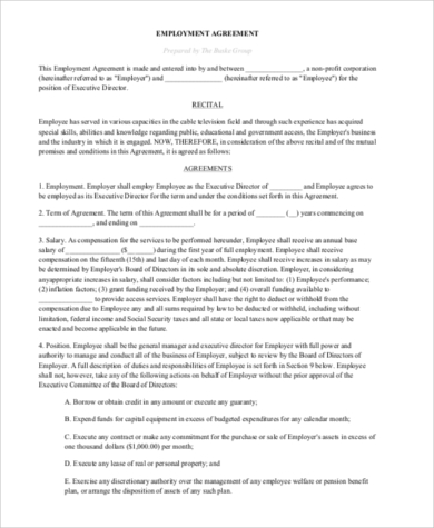 FREE 11+ Employment Contract Samples, PDF, MS Word, Google Docs