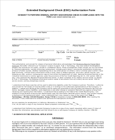FREE 8+ Sample Background Check Authorization Forms in PDF | MS Word