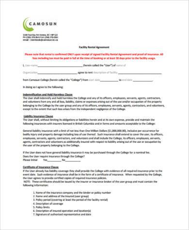 FREE 8+ Sample Facility Agreement Forms in PDF | MS Word | Excel