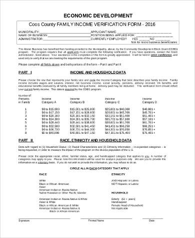 FREE 9+ Sample Income Verification Forms in PDF | Excel | MS Word