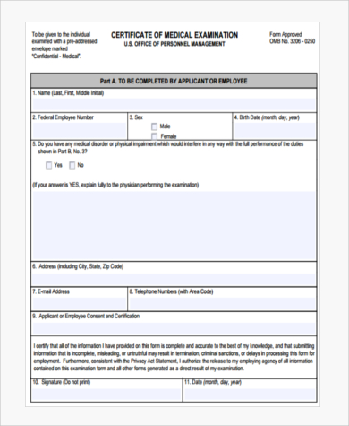 FREE 9+ Medical Certification Form Samples, PDF, MS Word, Google Docs