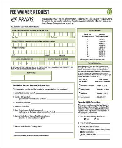 FREE 13+ Fee Waiver Form Samples, PDF, MS Word, Google Docs, Excel