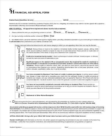 FREE 8+ Sample Financial Aid Forms in PDF | MS Word