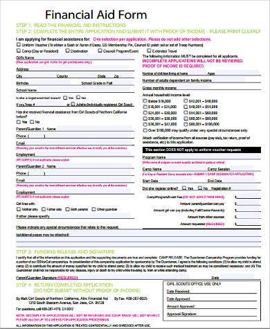 FREE 9+ Sample Financial Assistance Forms in PDF | MS Word | Excel