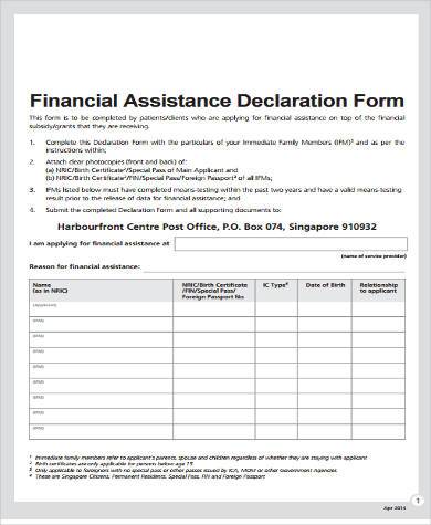 FREE 9+ Sample Financial Assistance Forms in PDF | MS Word | Excel
