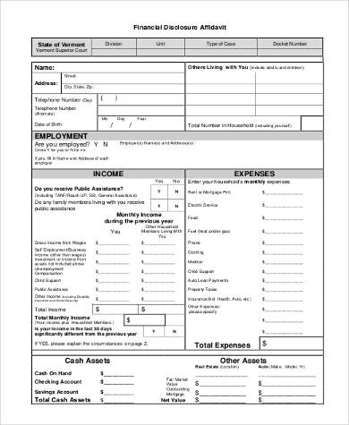FREE 10+ Sample Financial Disclosure Forms in PDF | MS Word | Excel