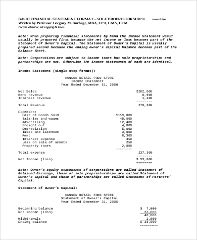 FREE 9+ Sample Financial Statement Forms in PDF | MS Word | Excel