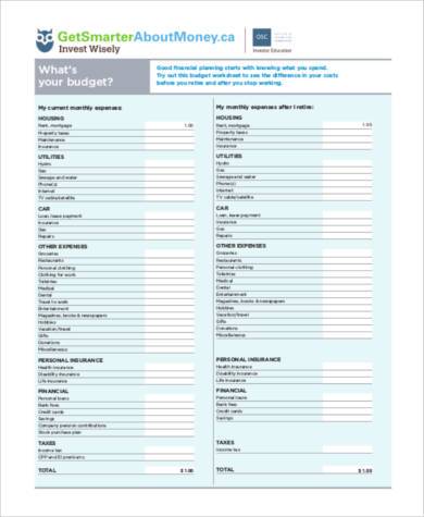 FREE 9+ Sample Financial Planning Forms in PDF | MS Word