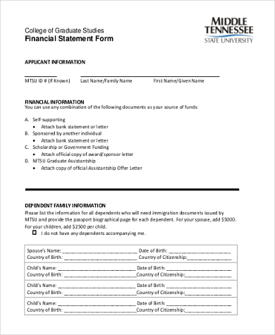 FREE 9+ Sample Financial Statement Forms in PDF | MS Word | Excel
