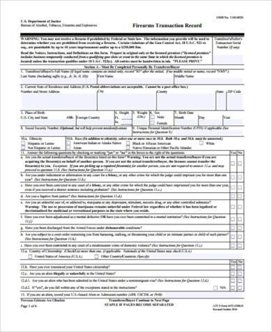 FREE 9+ Sample Firearm Transfer Forms in PDF | MS Word