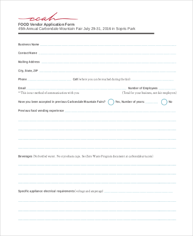 FREE 11+ Sample Vendor Application Forms in PDF | MS Word | Excel
