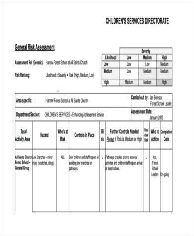 FREE 9+ Sample School Risk Assessment Forms in PDF | MS Word