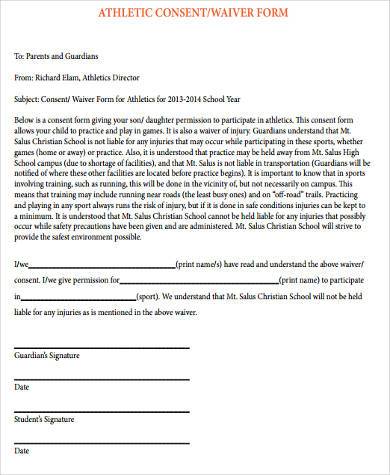 FREE 9+ Sample Athlete Waiver Forms in PDF | MS Word