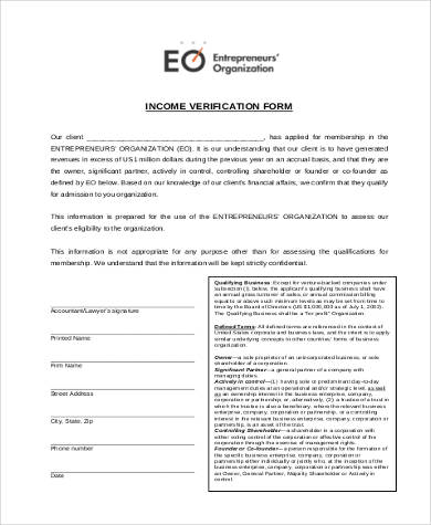 FREE 9+ Sample Income Verification Forms in PDF | Excel | MS Word
