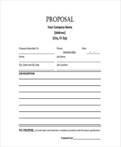Free 7+ Sample Job Proposal Forms In Pdf | Ms Word